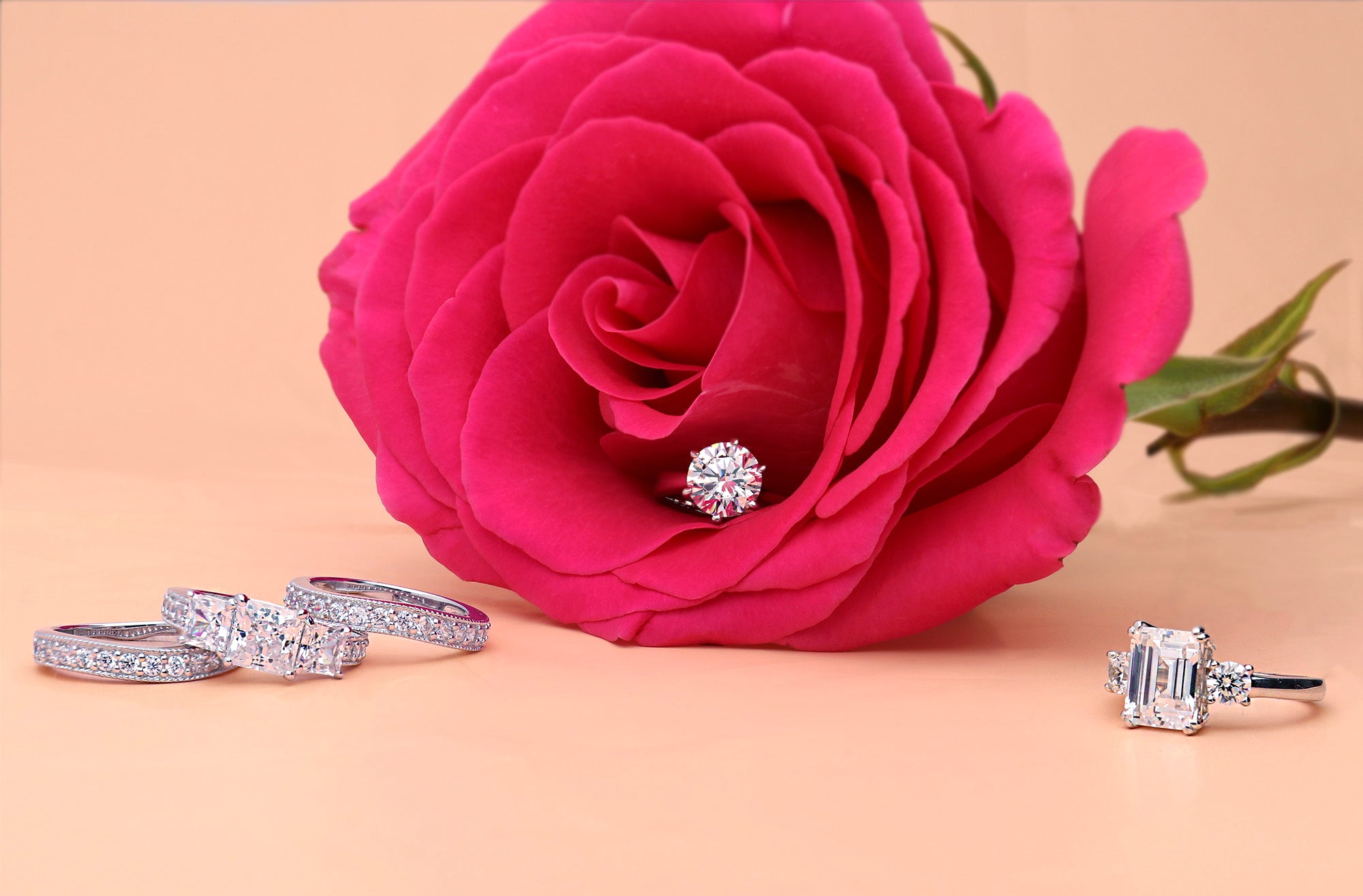 Sterling Silver Cubic Zirconia CZ Wedding Rings & Engagement Rings ...