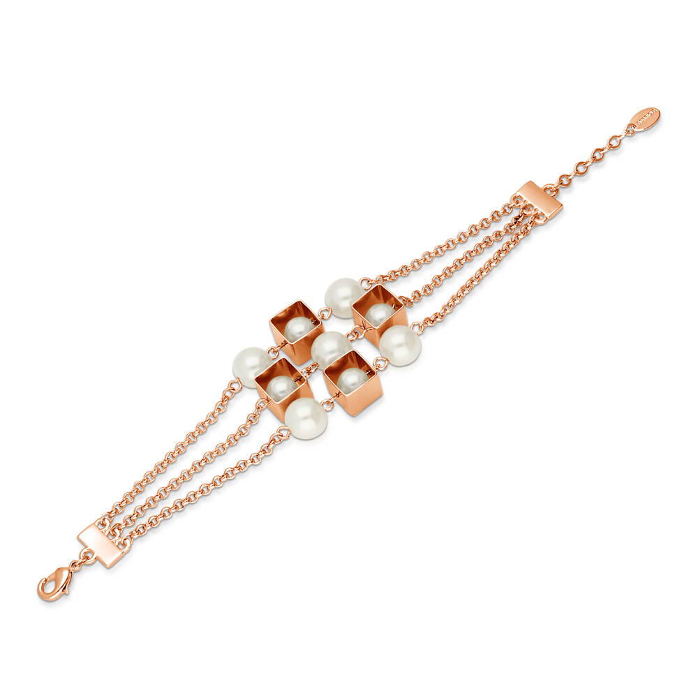 Brass Imitation Pearl Fashion Chain Bracelet – BERRICLE