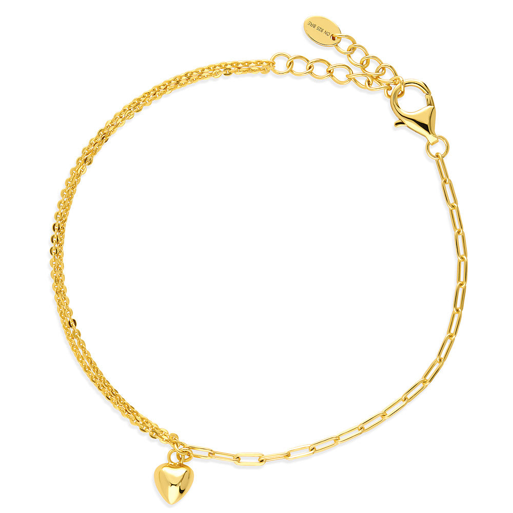 Sterling Silver Heart Paperclip Charm Bracelet – BERRICLE
