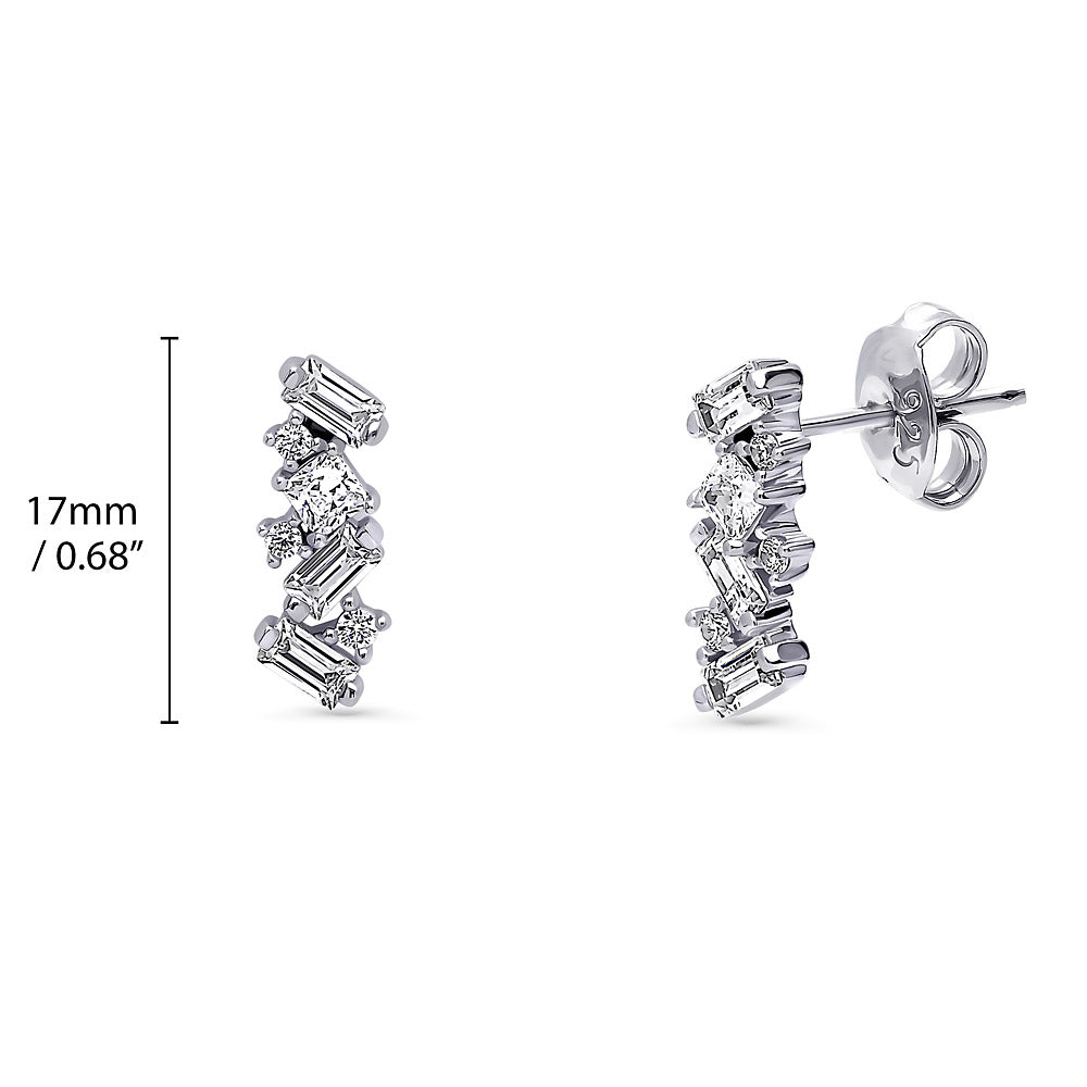 Cubic zirconia bar earrings store