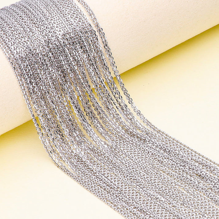 Italian Sterling Silver Fashion Rolo Chain Necklace #C066-SSR – BERRICLE