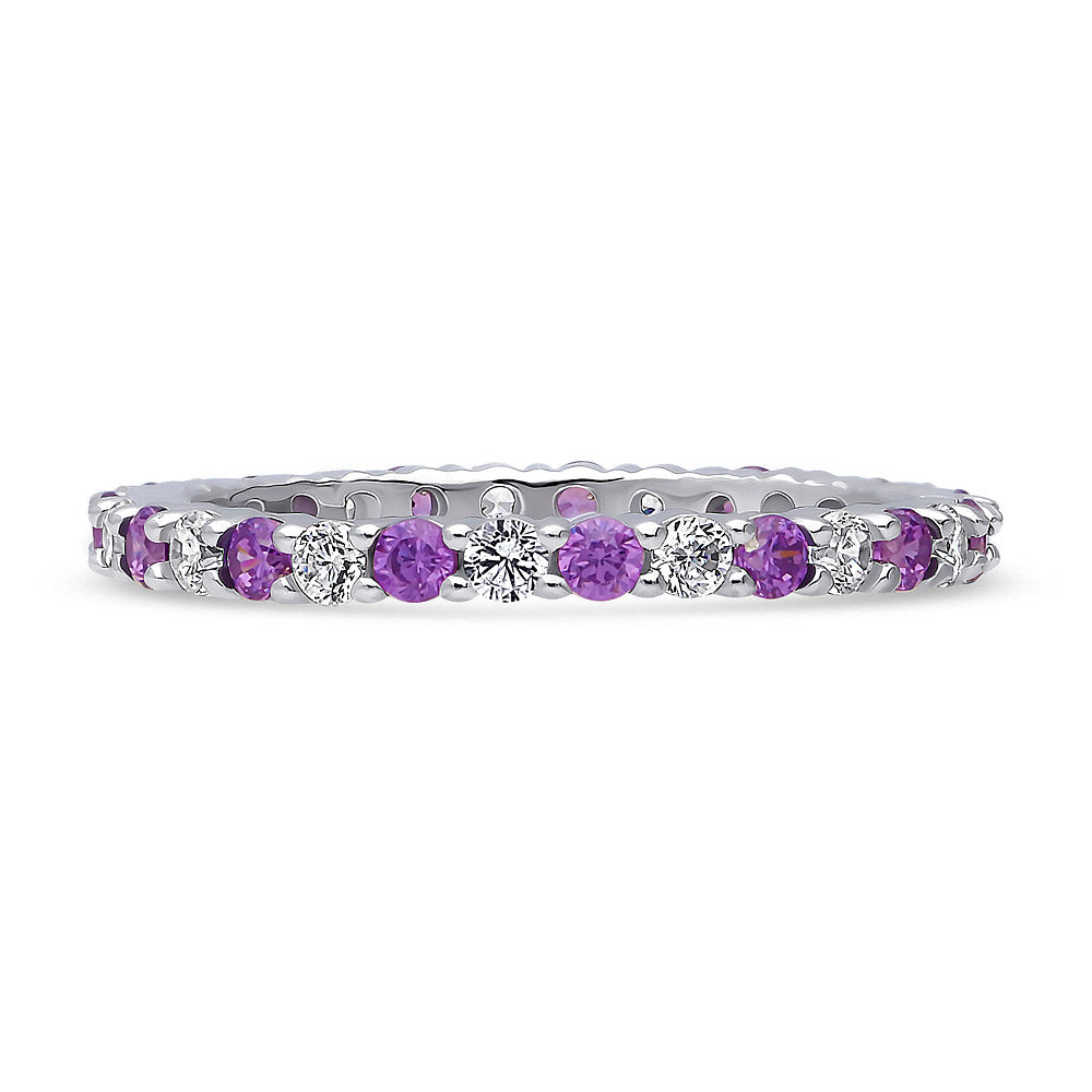 Sterling Silver Purple Pave Set Cubic Zirconia Eternity Ring – BERRICLE