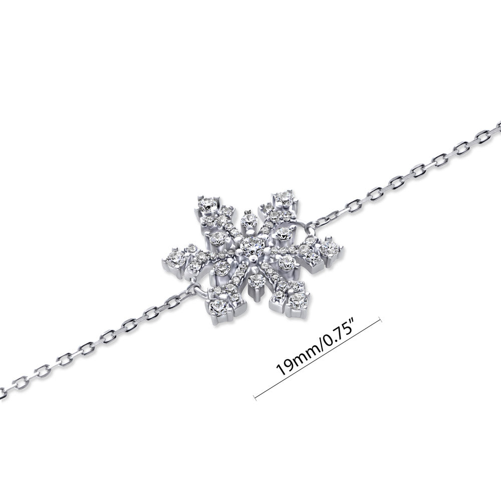 Sterling Silver Snowflake CZ Fashion Charm Bracelet #B396-01 – BERRICLE