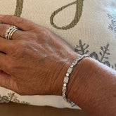 Silver Simulated Blue Sapphire CZ Wedding Tennis Bracelet – BERRICLE